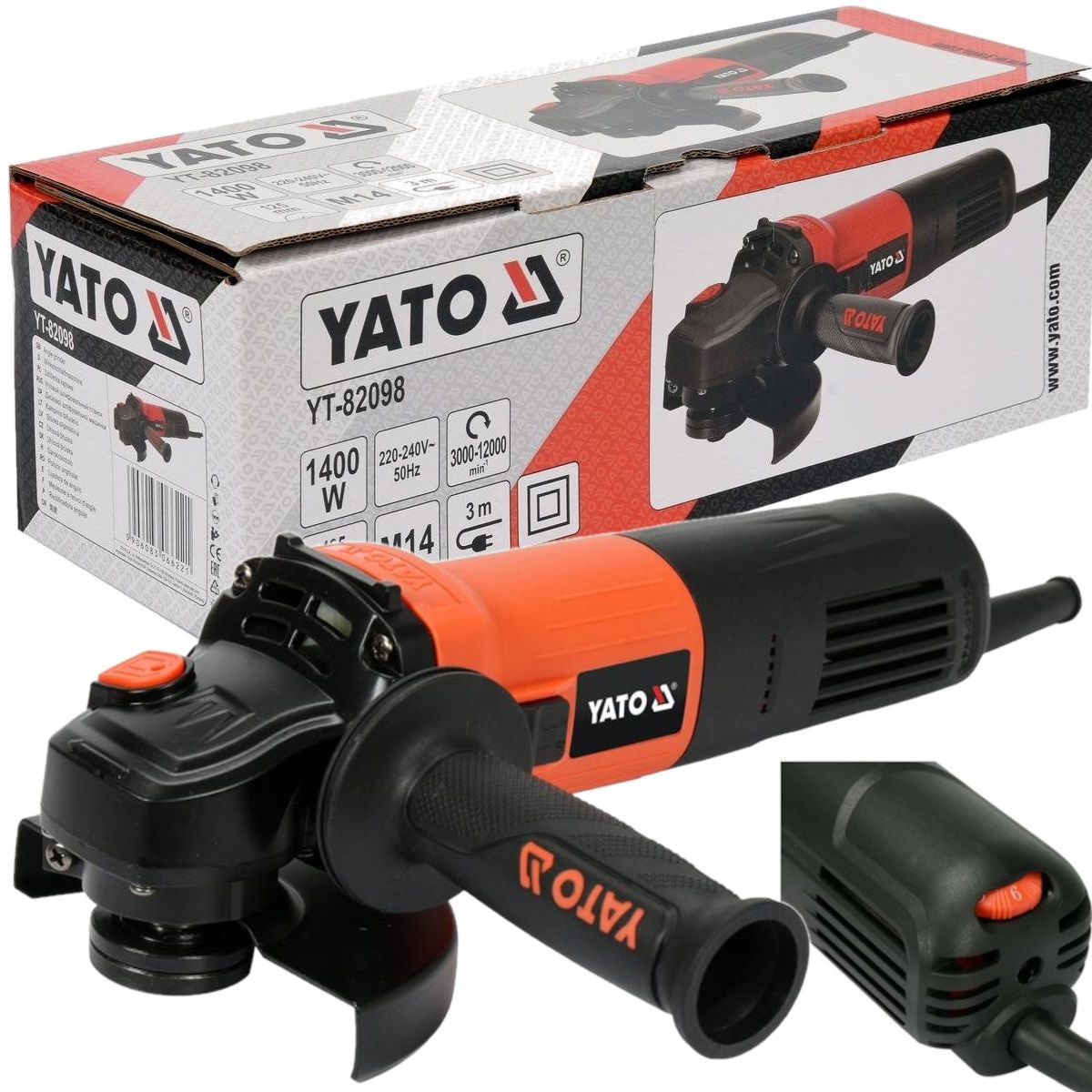 Vinkelslip Yato YT-82098; 1400 W - Y*YT-82098