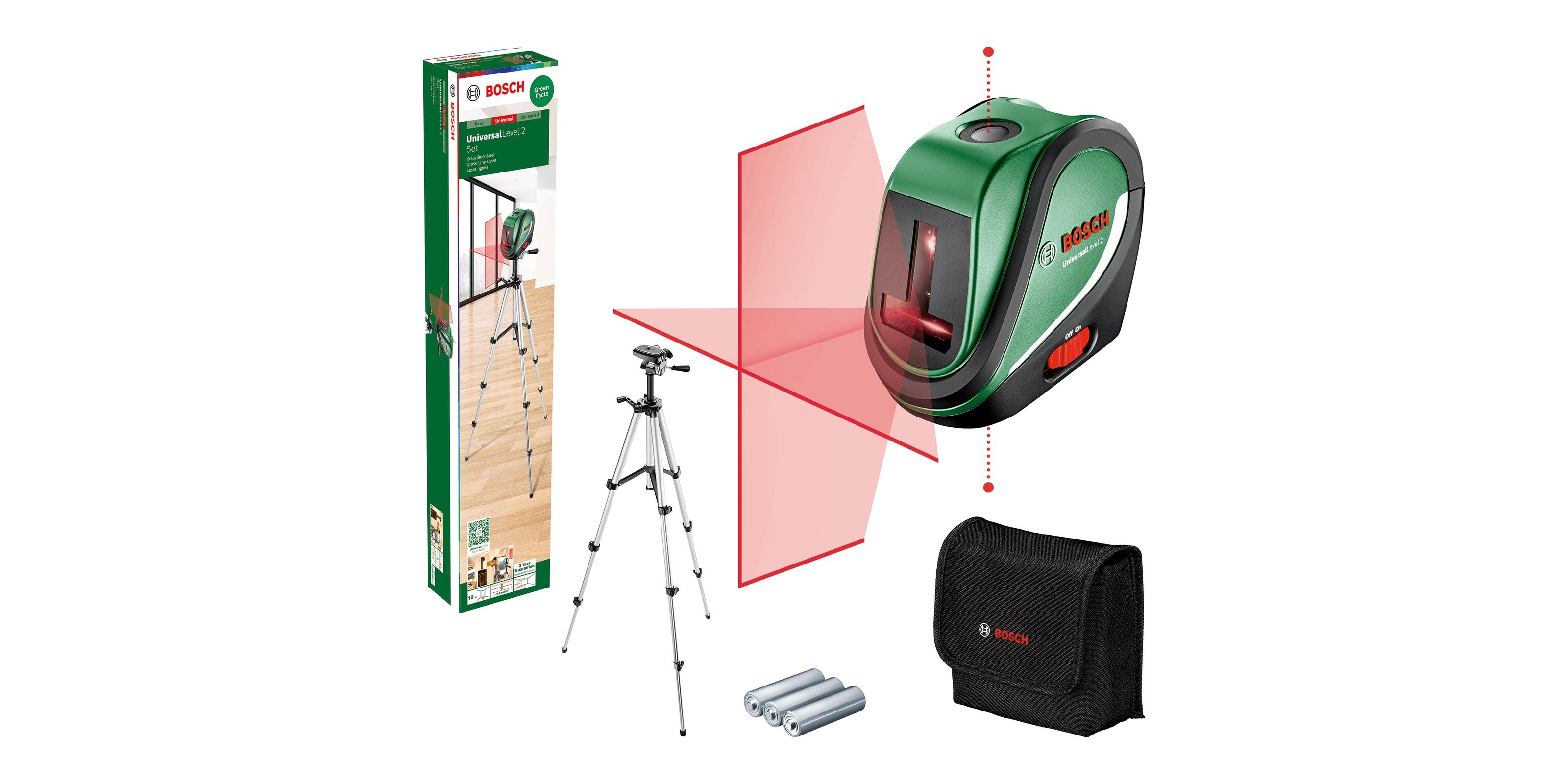 Korslinjelaser Bosch Universal Level 2 - 0603663803 - Mätinstrument